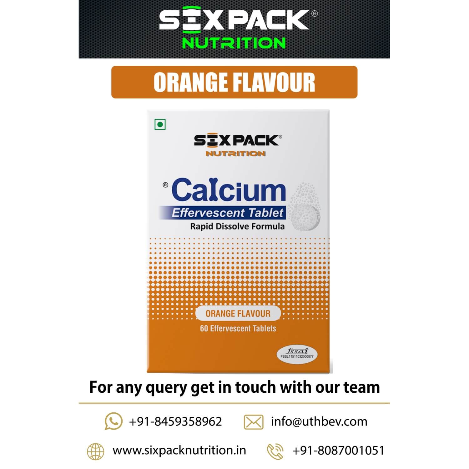Six Pack Nutrition Calcium effervascent tablets - NUTRABAY™