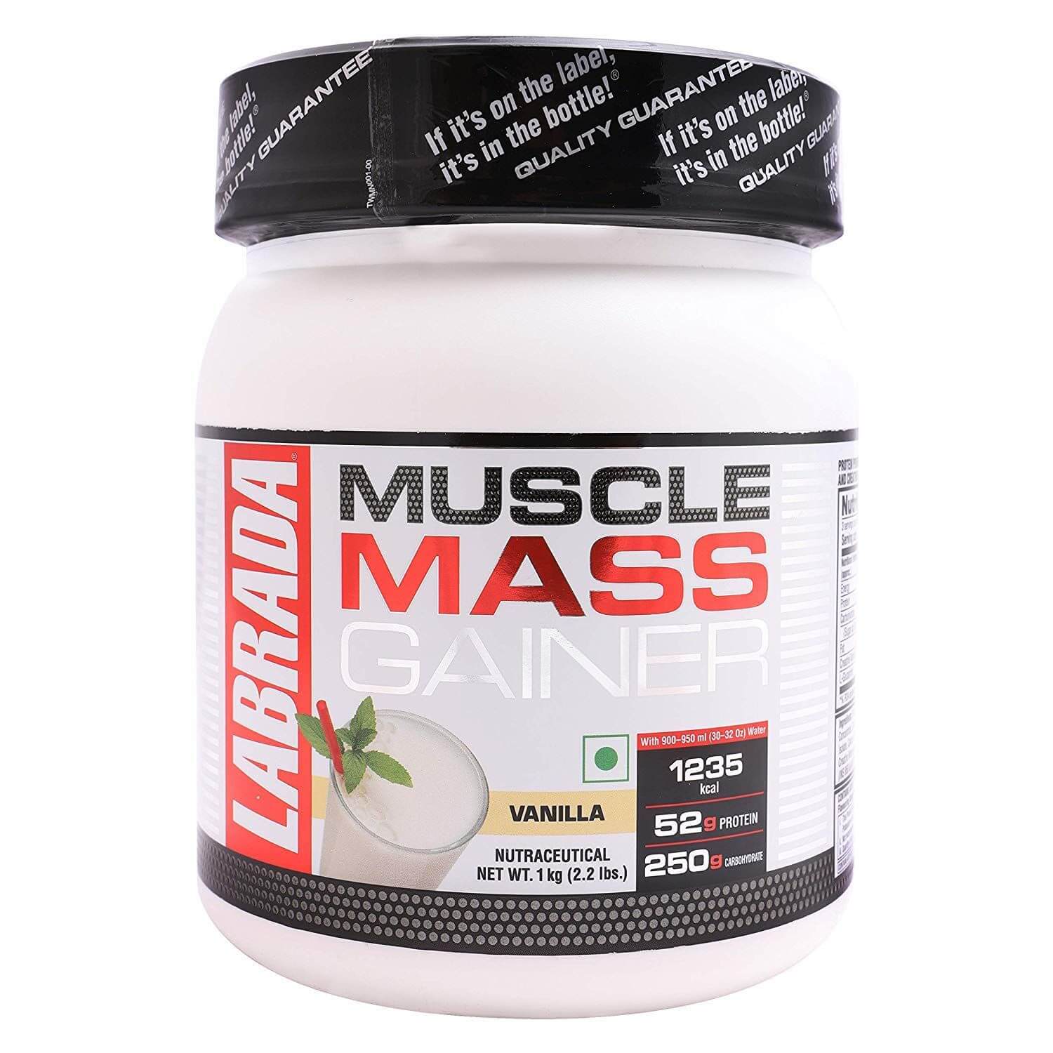 Labrada Muscle Mass Gainer ( 1kg, Vanilla) | NUTRABAY™
