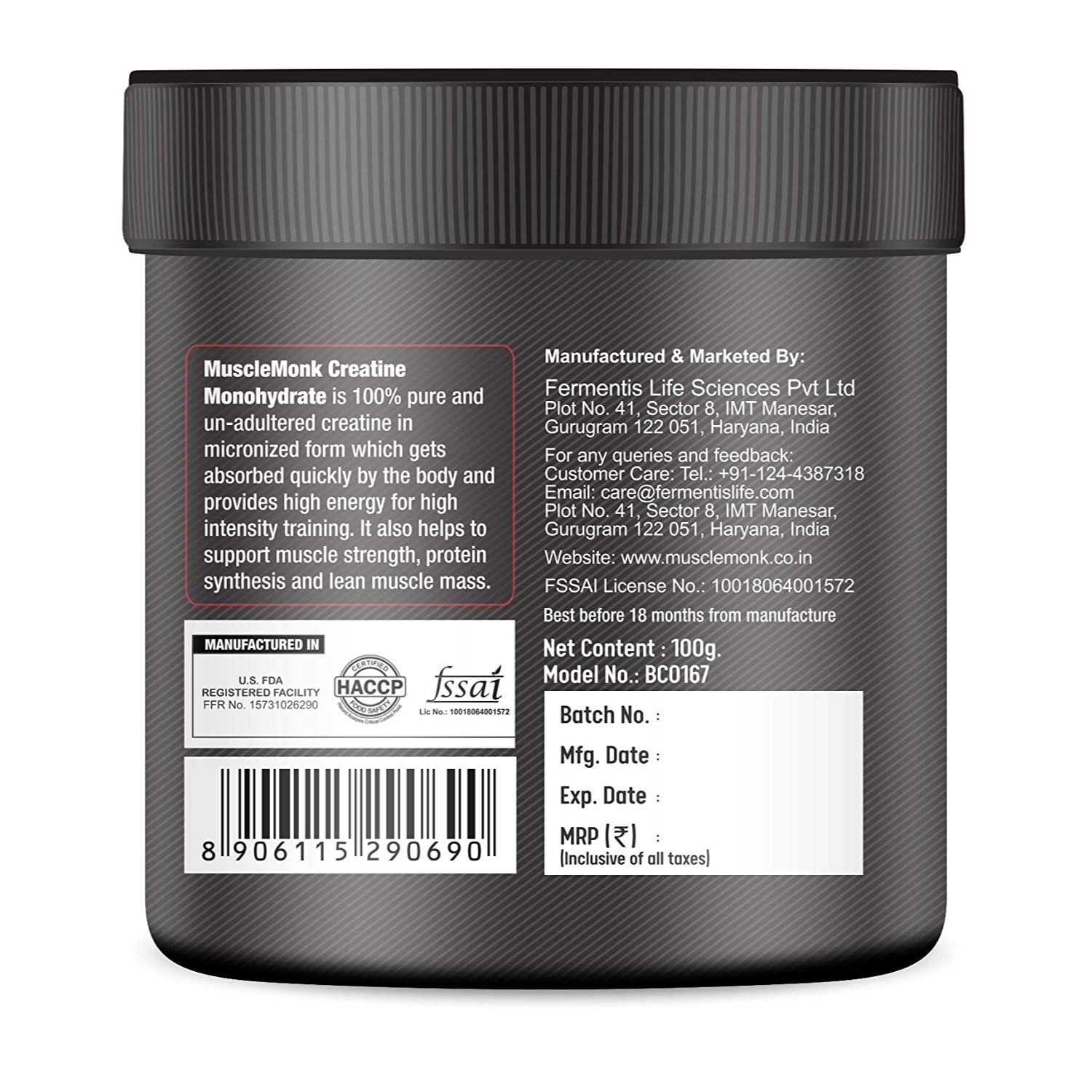 Muscle Monk Creatine Monohydrate - Enhance Performance and Stamina ...