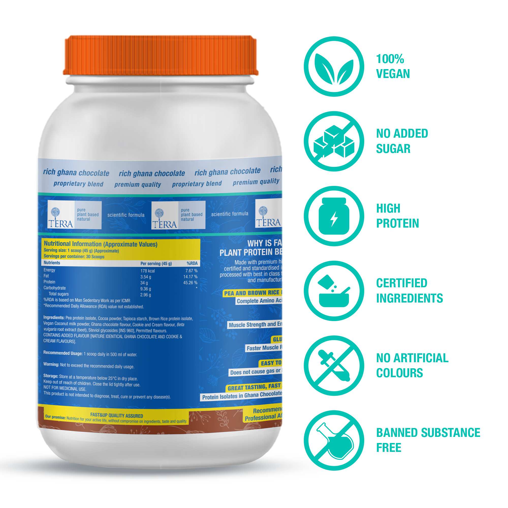 Fast&Up Plant Protein - Plant based Vegan - NUTRABAY™