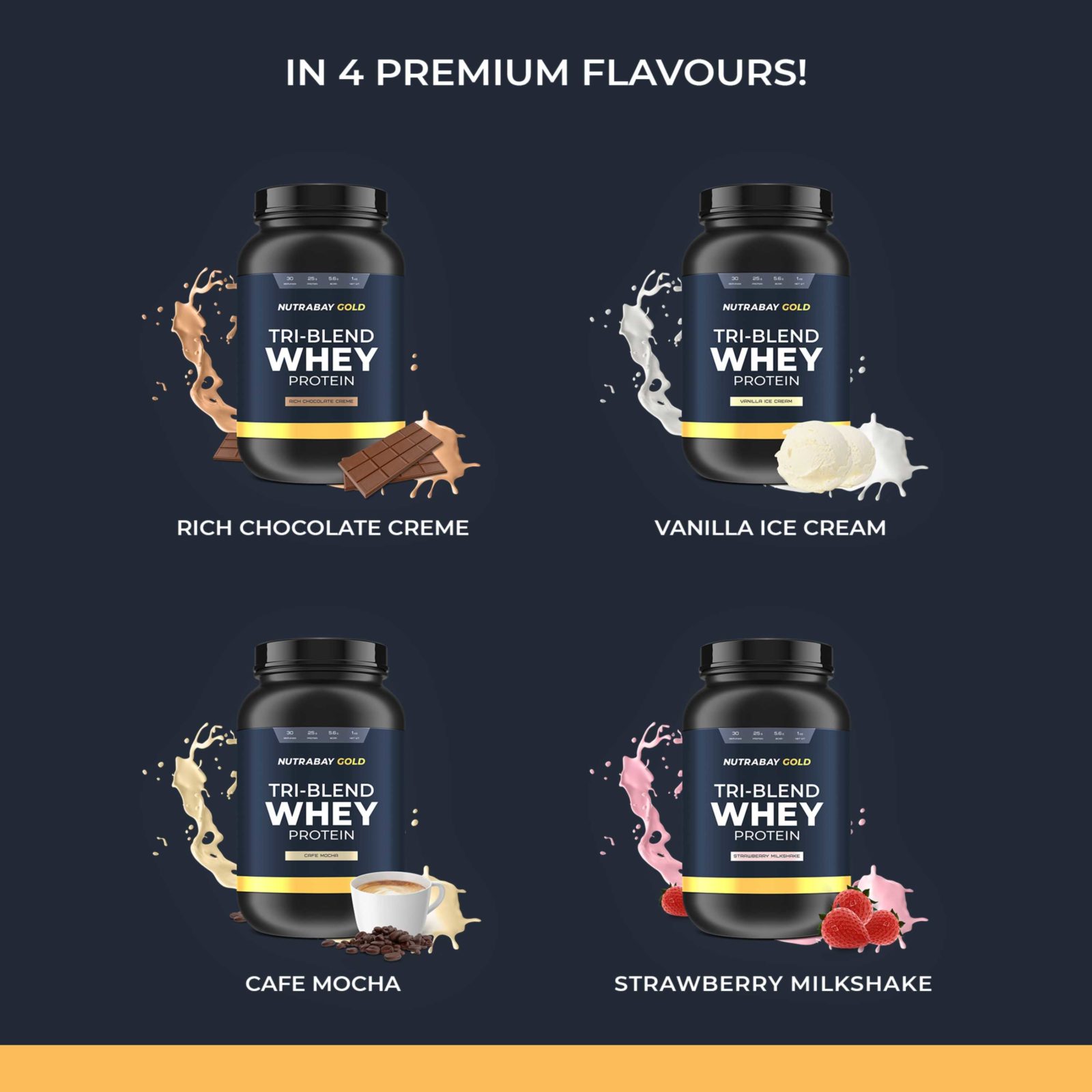 Nutrabay Gold Tri-Blend Whey Protein - NUTRABAY™