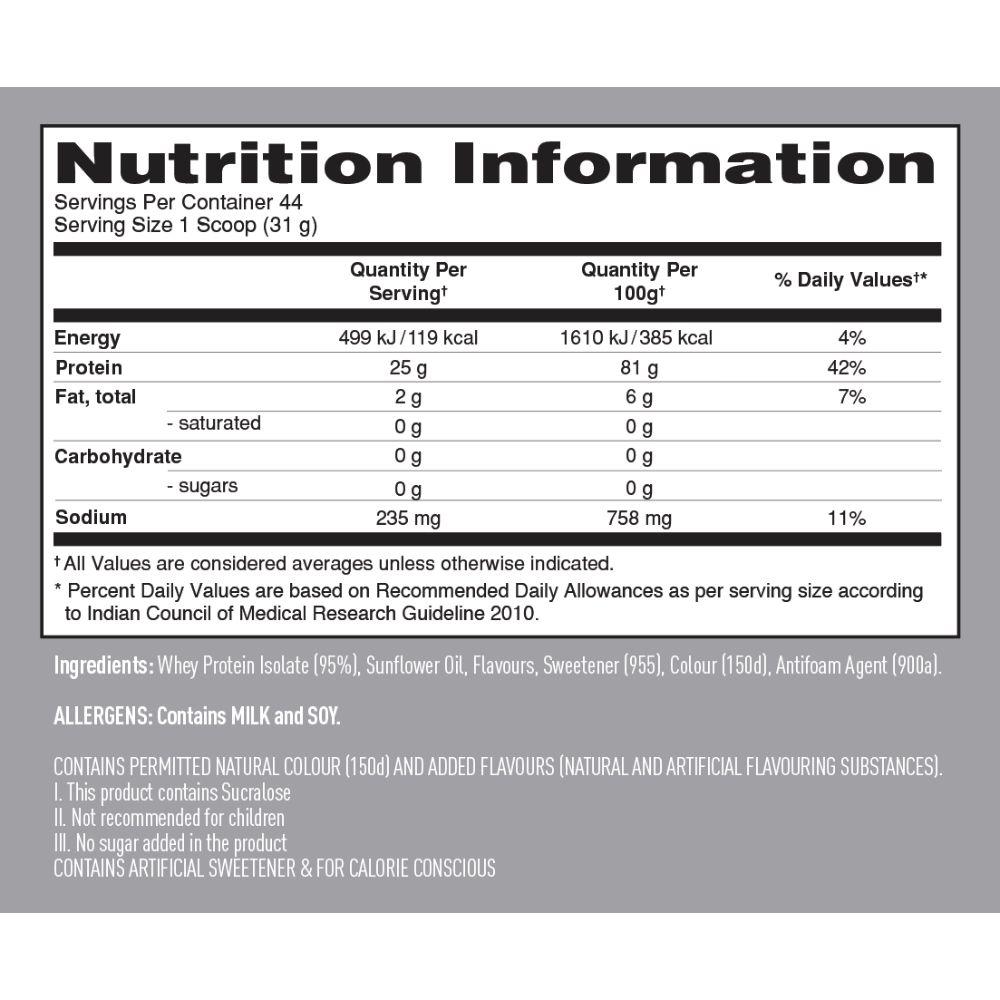 Isopure Zero Carb 100 Whey Protein Isolate Powder - NUTRABAY™