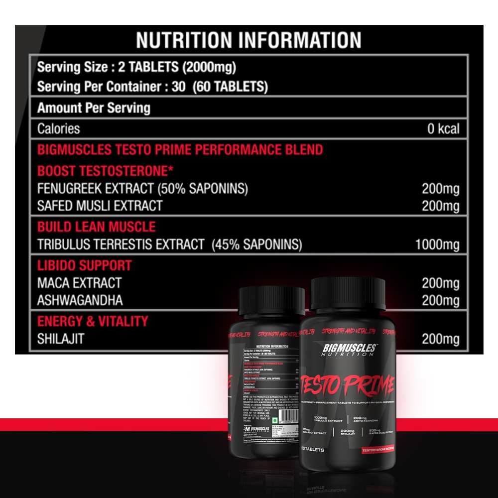 Bigmuscles Nutrition Testo Prime Testosterone Booster Supplement