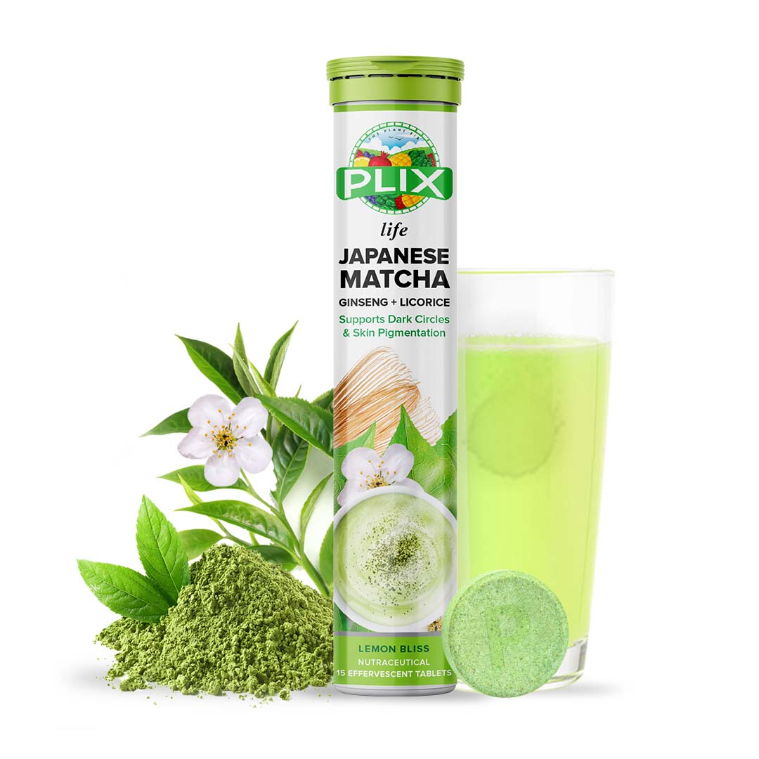 Plix Life Japanese Matcha Effervescent Tablets (15 tabs per tube ...