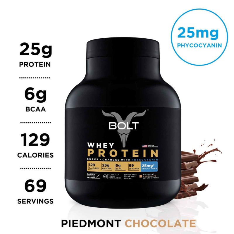 Bolt 100% Whey Protein Super-Charged With Phycocyanin - NUTRABAY™