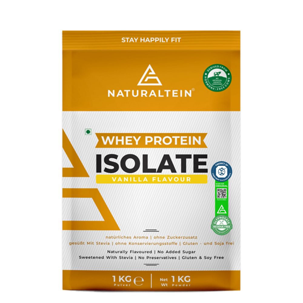 Naturaltein Whey Protein Isolate ( 1 Kg (2.2 Lb), Vanilla) | NUTRABAY™