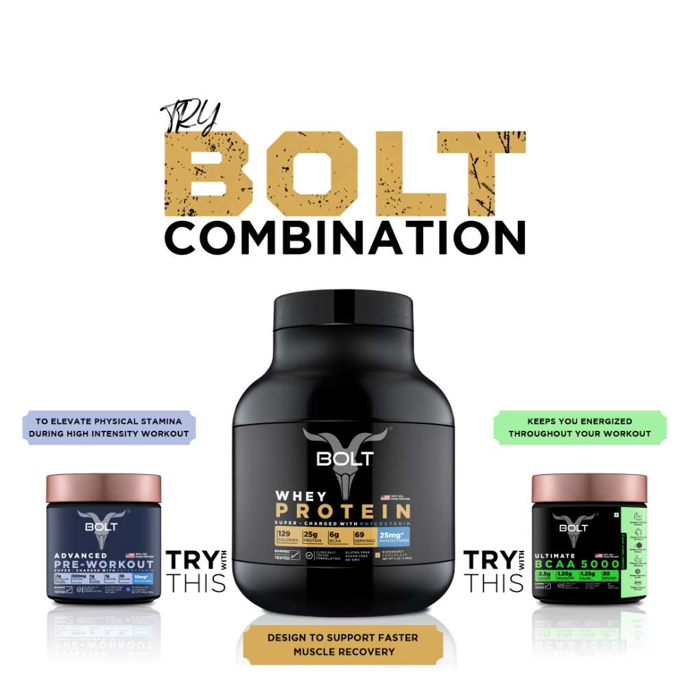 Bolt 100% Whey Protein Super-Charged With Phycocyanin - NUTRABAY™